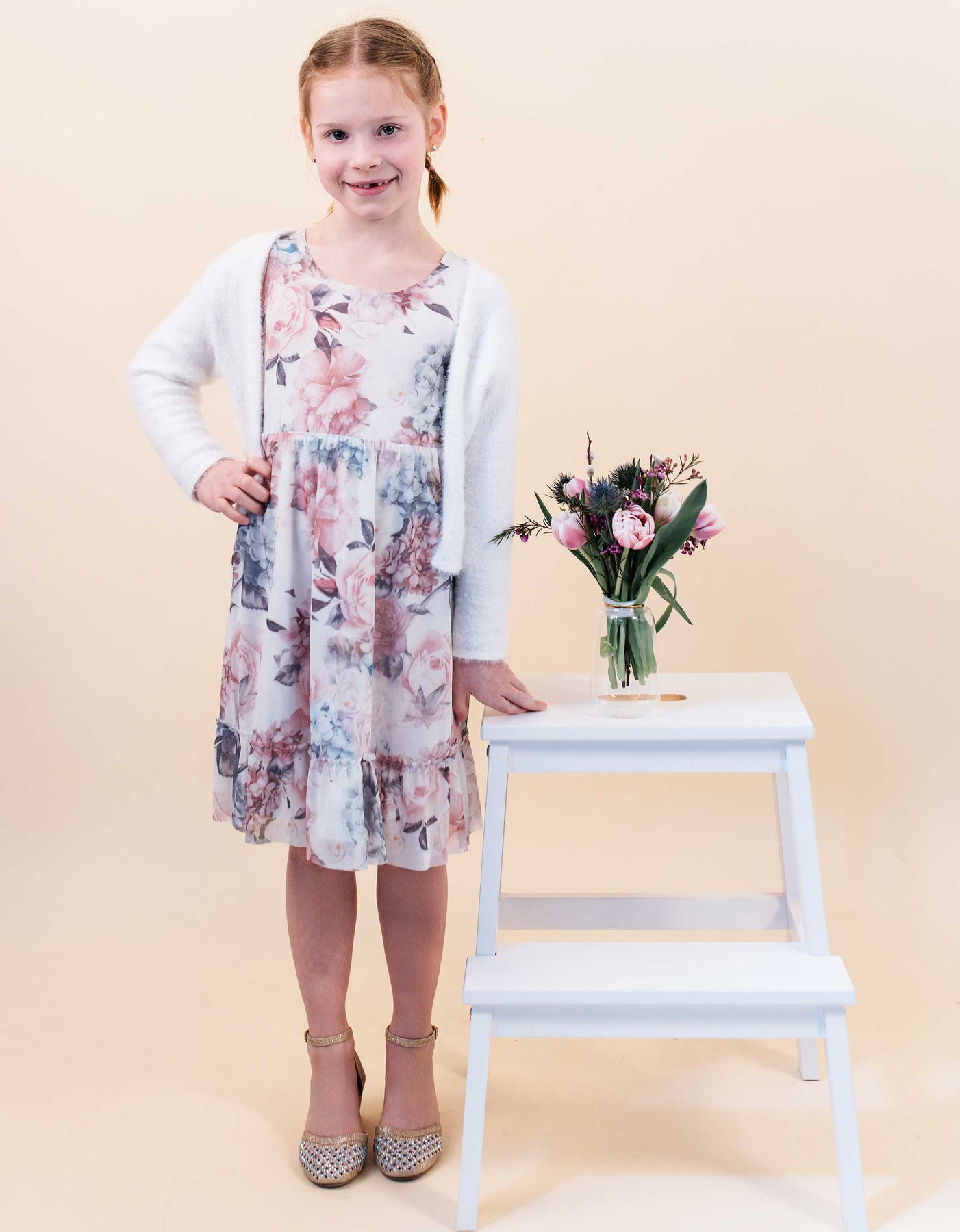 Kinder Blumekleid Mädchenkleid Blumenmädchendieses Floral Bedruckte