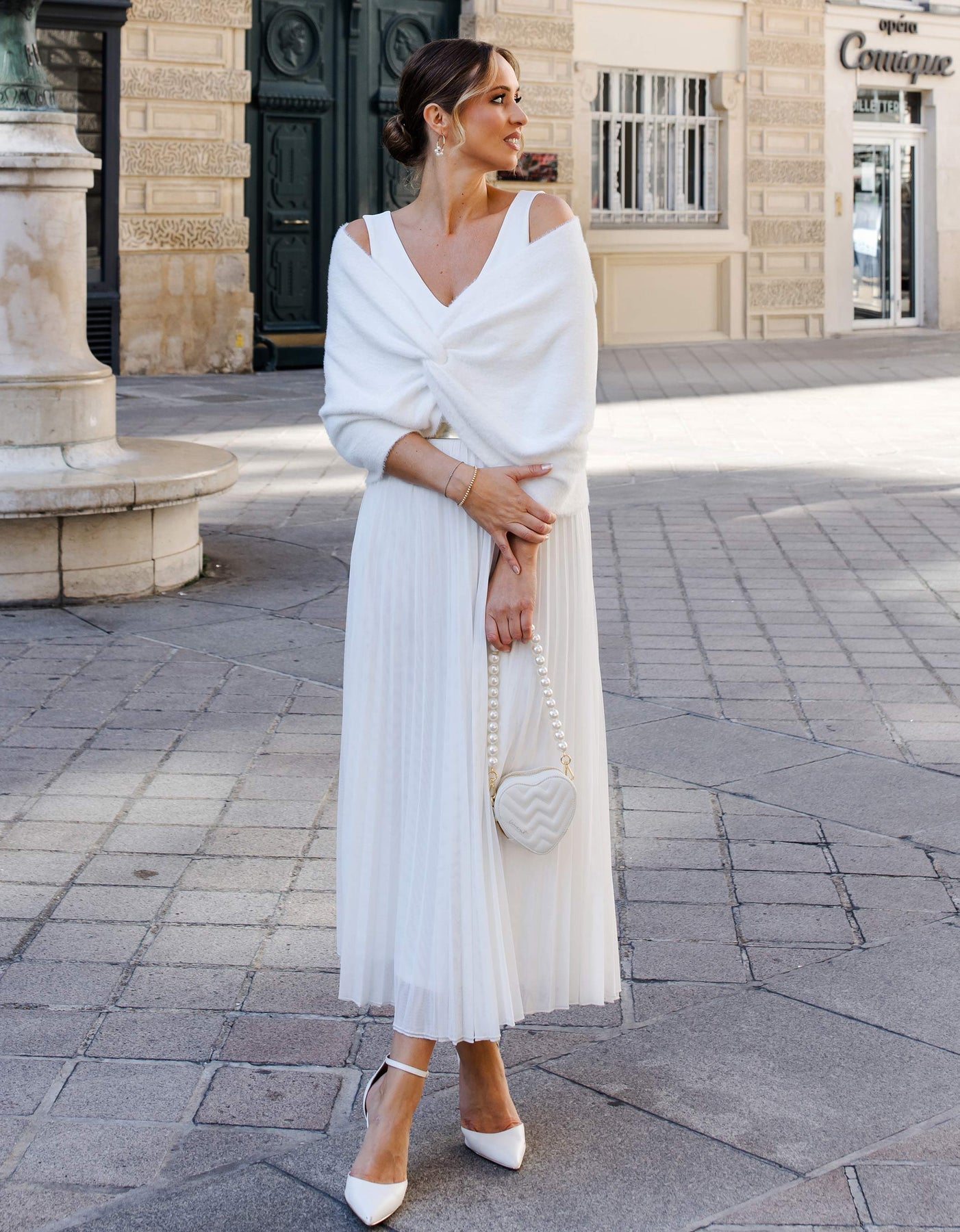 CONSTANT LOVE Weißer Plisseetüll Braut Rock – www.andcompliments.com